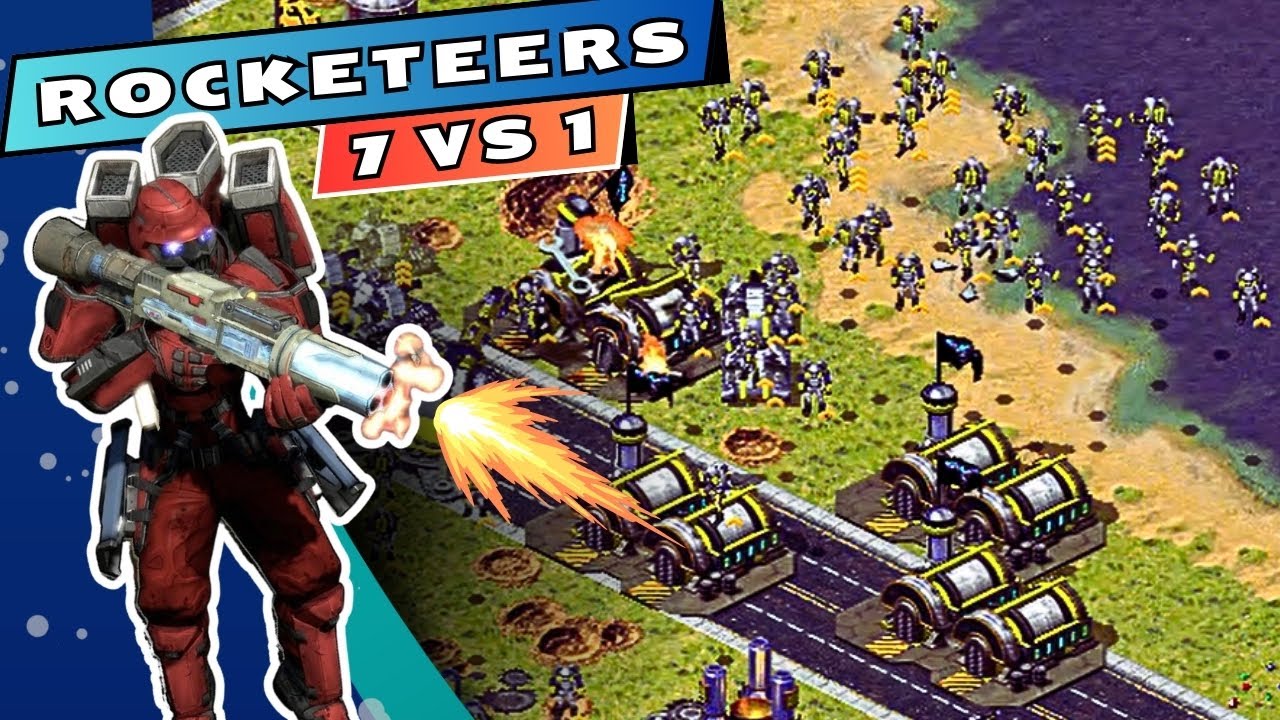Red Alert 2 - 7 Vs 1 - Charging With Rocketeers - No Annoying ...