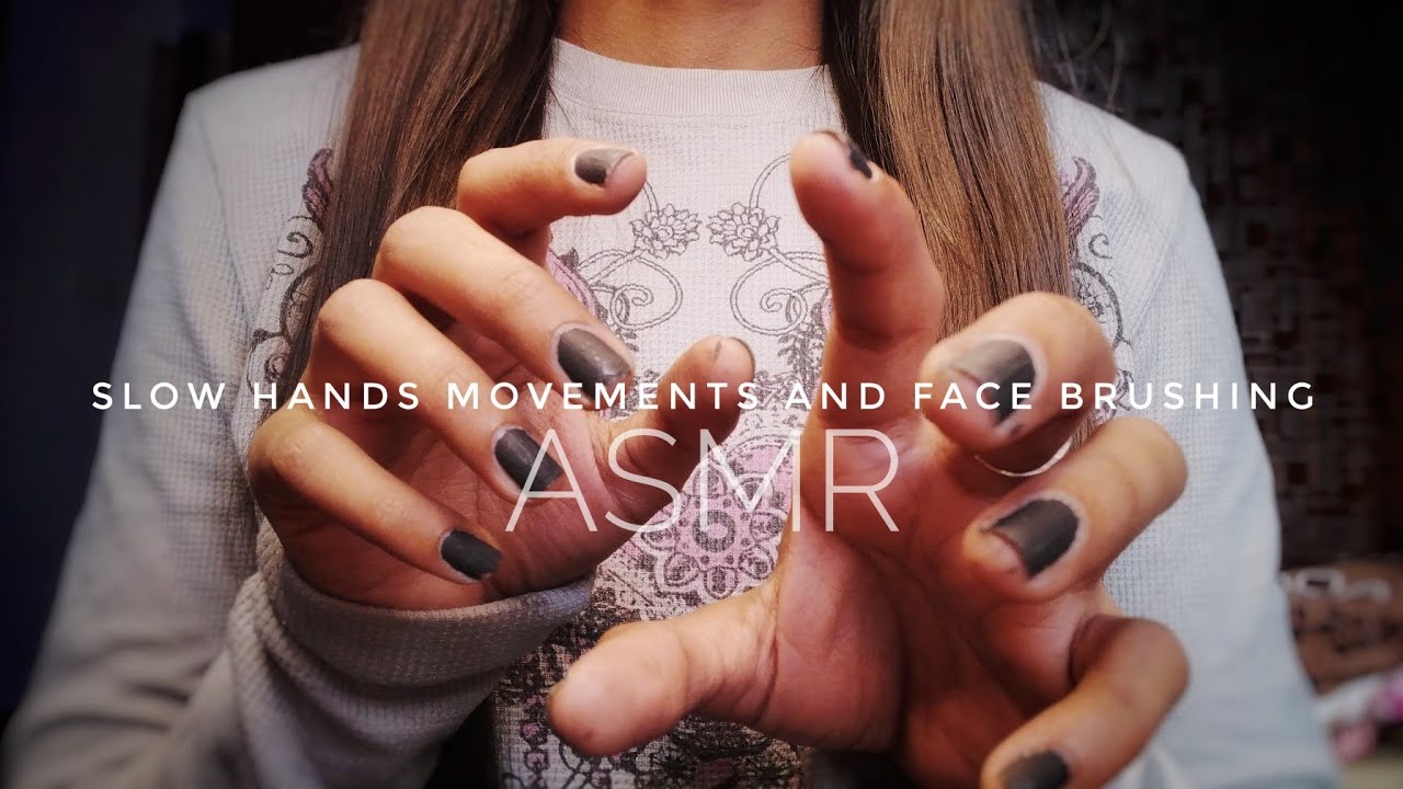 ASMR | Hands Movements + Face Brushing + Soothing Rain Sound + Relaxing ...