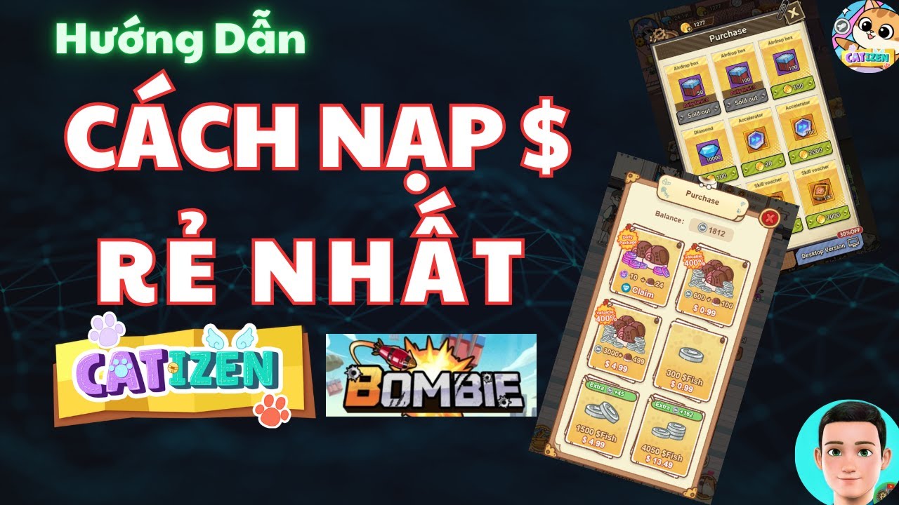 Cách Nạp $ Rẻ Nhất Game Catizen & Bombie - YouTube
