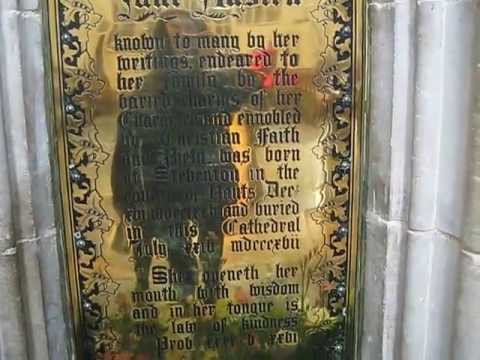 Jane Austen burial place in Winchester Cathedral - YouTube