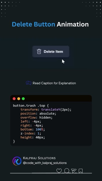 Create a Sleek Trash Button Animation with CSS | Interactive Delete Button Tutorial 🎨 - YouTube
