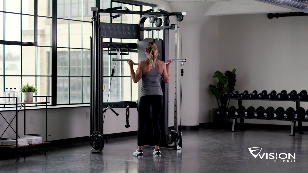 Vision Functional Trainer-Standing Biceps Curls - YouTube