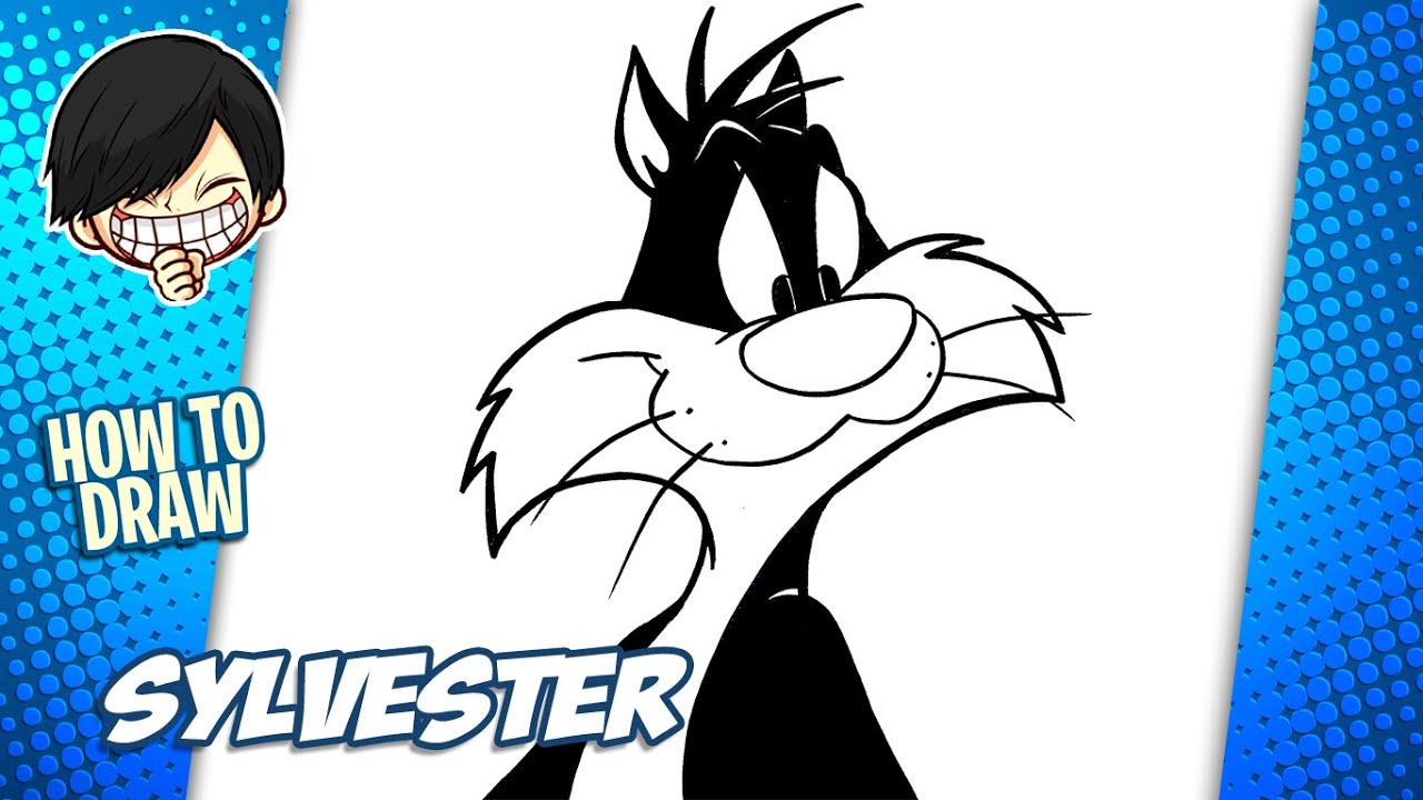 How to draw Sylvester from Sylvester and Tweety - YouTube