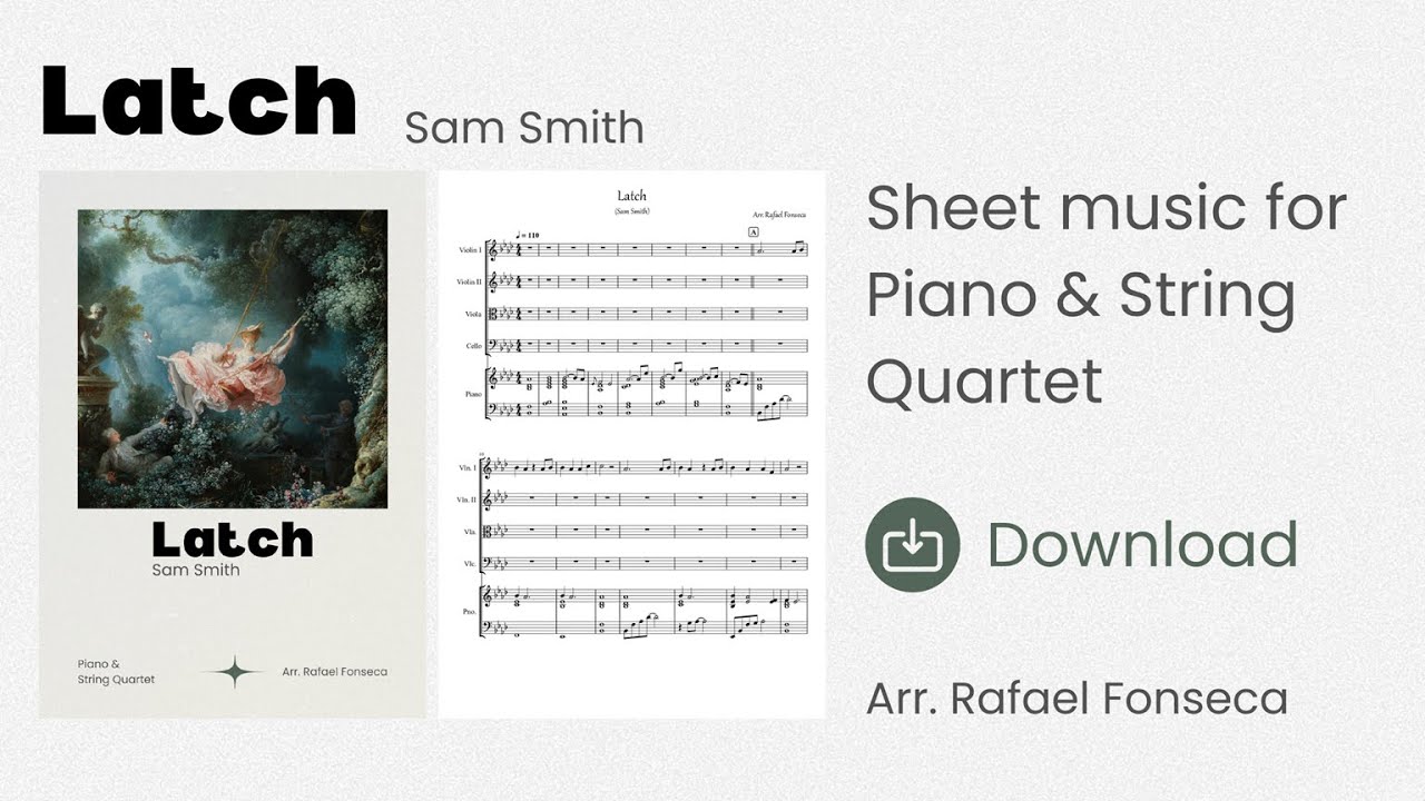 Latch (Sam Smith) - Sheet music for string quartet and piano - arr ...