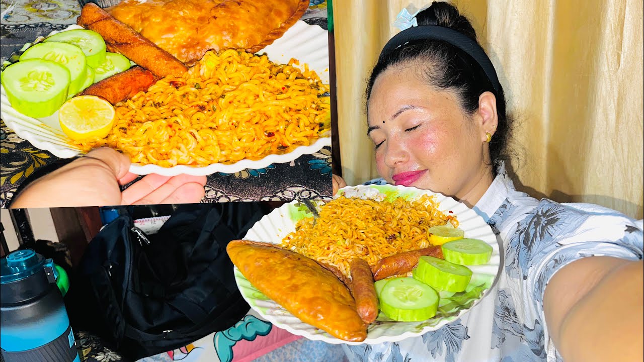 SPICY CURRENT NOODLES&BUFF SHYBHALE&BUFF SAUSAGE 😱😊#vlogs - YouTube