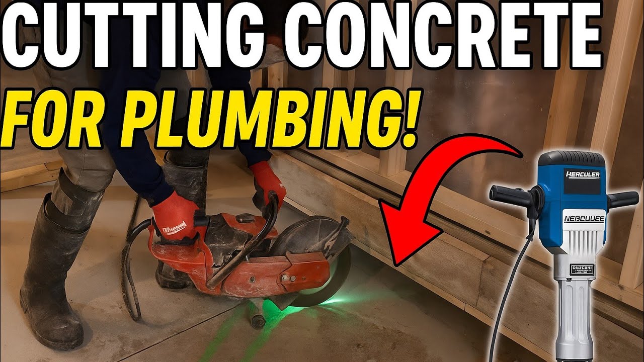 How We Cut and Jackhammer Concrete for Plumbing – Full Process ...