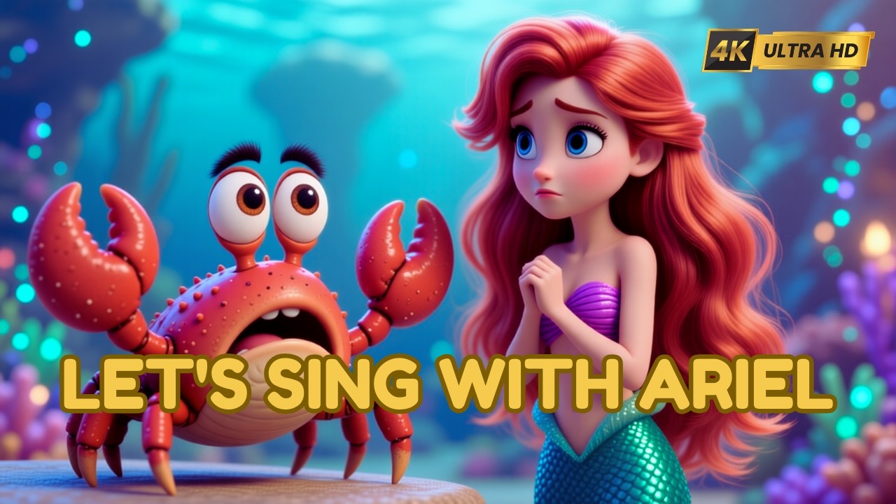 BENEATH THE BLUE KINGDOM | Sing Along with Ariel & Sebastian | Disney ...