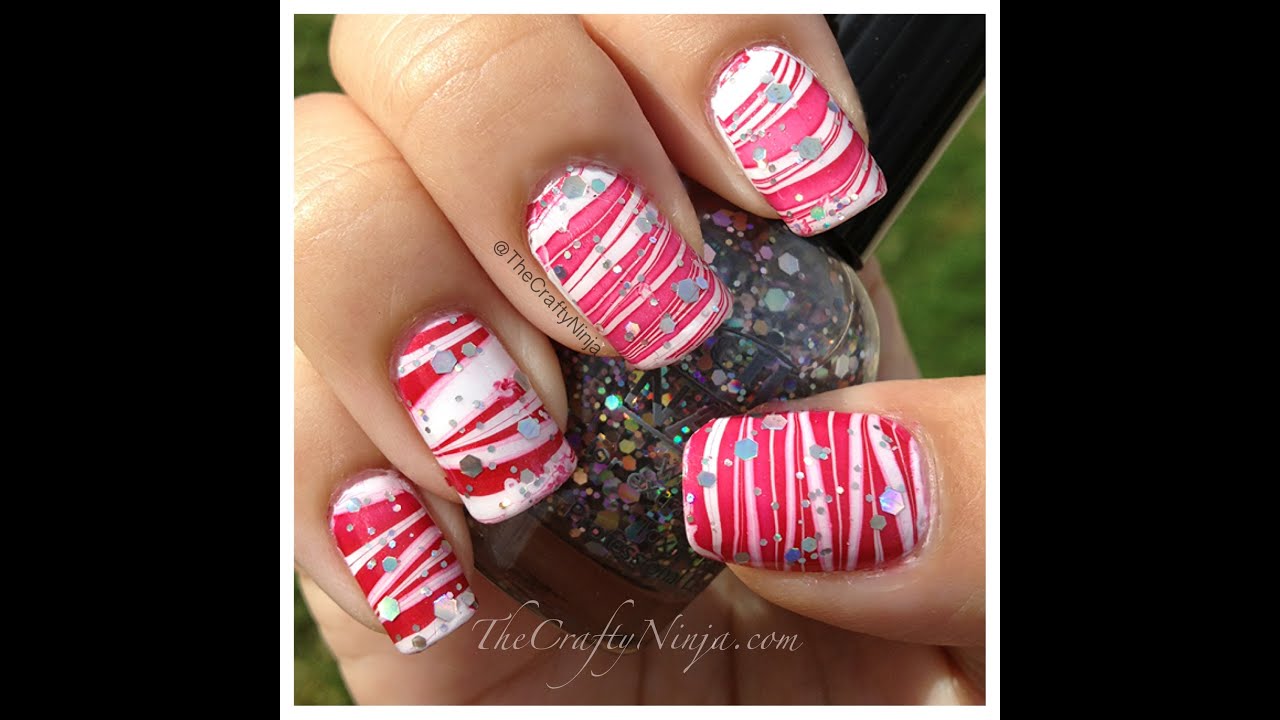 Candy Cane Water Marble by The Crafty Ninja - YouTube