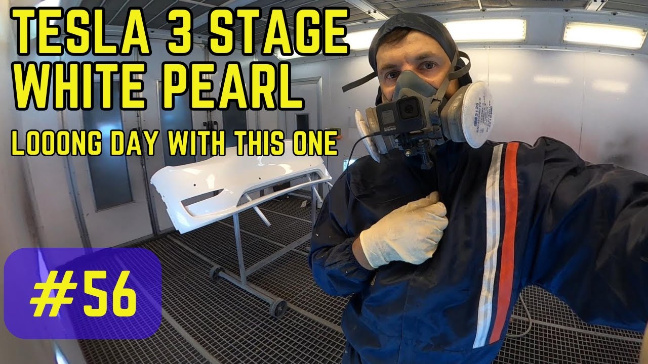 Tesla white 3 stage pearl and a Toyota GR Yaris new oem bumper. - YouTube