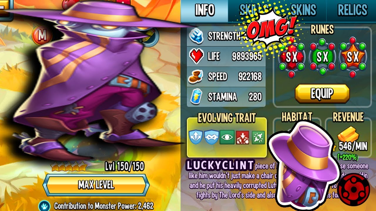 🔴Monster Legends - LUCKY CLINT level 150 REview!!😱 Free Monster Pvp ...