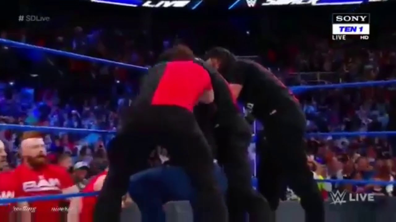 Finally Raw roster attacks smackdown live roster - YouTube