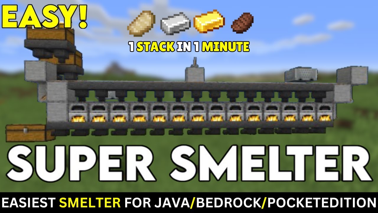 Easiest SUPER SMELTER For MINECRAFT - Fully Automatic - Super Fast ...