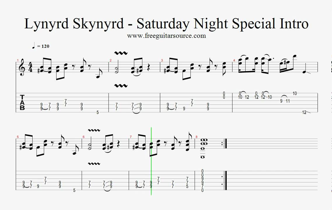 Lynyrd Skynyrd Saturday Night Special Intro Guitar Lesson - YouTube