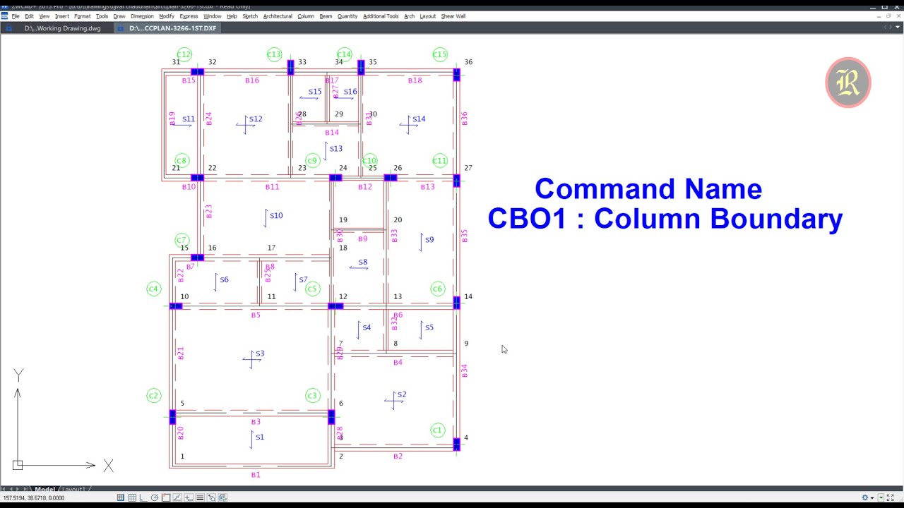 Trace Column How to Generate Around Column Pline - YouTube
