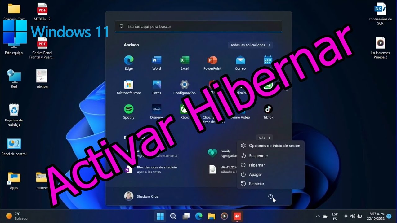 Como Activar/Desactivar El Boton Hibernar en Windows 11 - YouTube