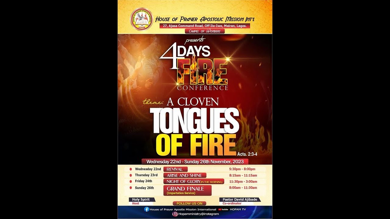 4 DAY FIRE CONFERENCE // DAY 3 // A CLOVEN TONGUES OF FIRE // PASTOR ...