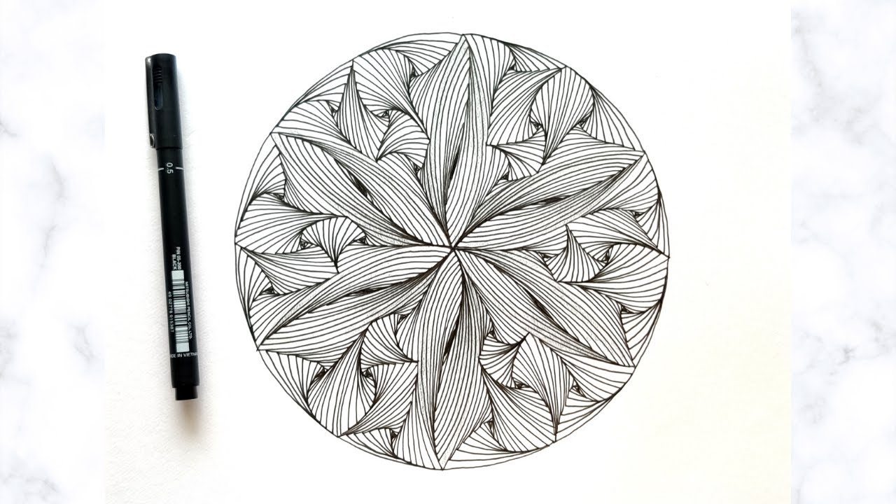 Zentangle Paradox Pattern in Circle - YouTube