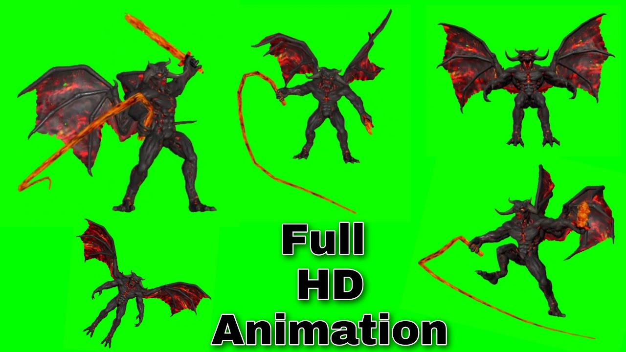 red monster green screen video || free green screen video || devil ...
