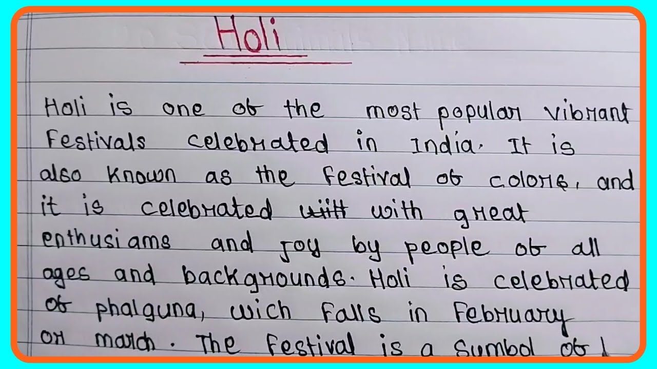 write a short note on holi in english | Essay writing | Daily Essay ...