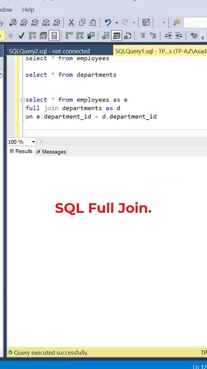 Sql Full Join Example Datascience Programming Coding Sqltutorial Youtube 