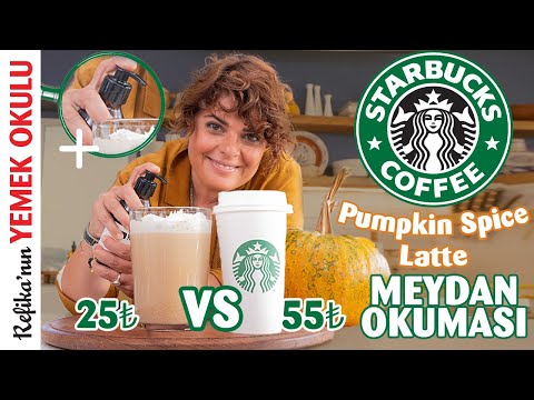 25₺⚔️55₺ STARBUCKS Pumpkin Spice Latte (Challenge) Meydan Okuması | Evde Balkabaklı Latte Yapımı