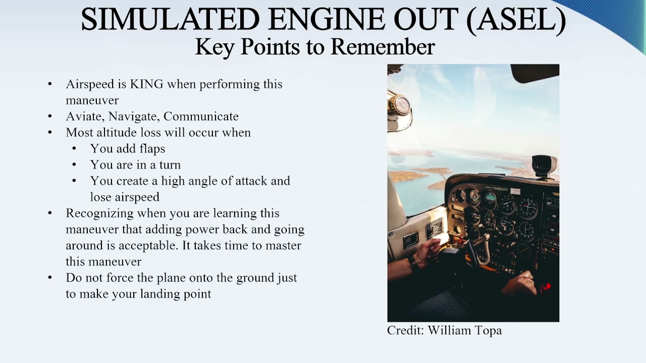 Executing a Single Engine Out Approach (Power Off 180) - YouTube