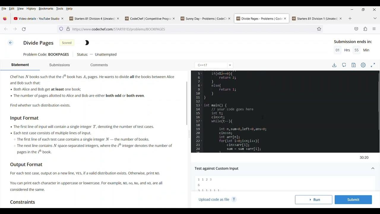 DIVIDE PAGES PROBLEM || STARTERS 81 Division 4 Rated Coding Competition ...