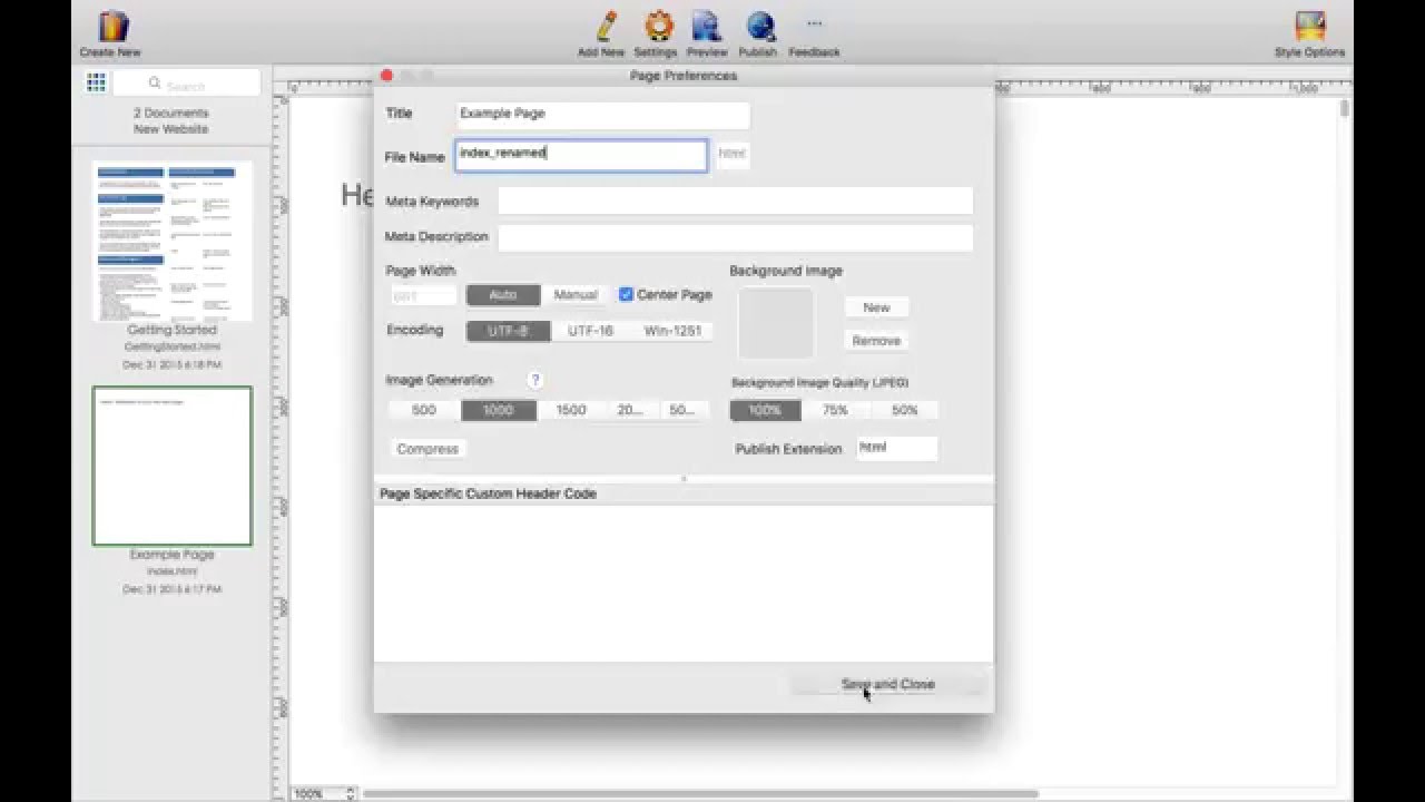 How to rename web page file name using HTML Egg Pro for Mac - YouTube