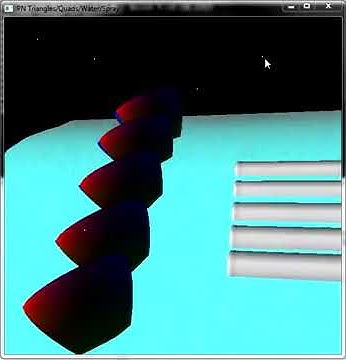 OpenGL 4.0 PN-Triangles/Quads, simple water/rain - YouTube
