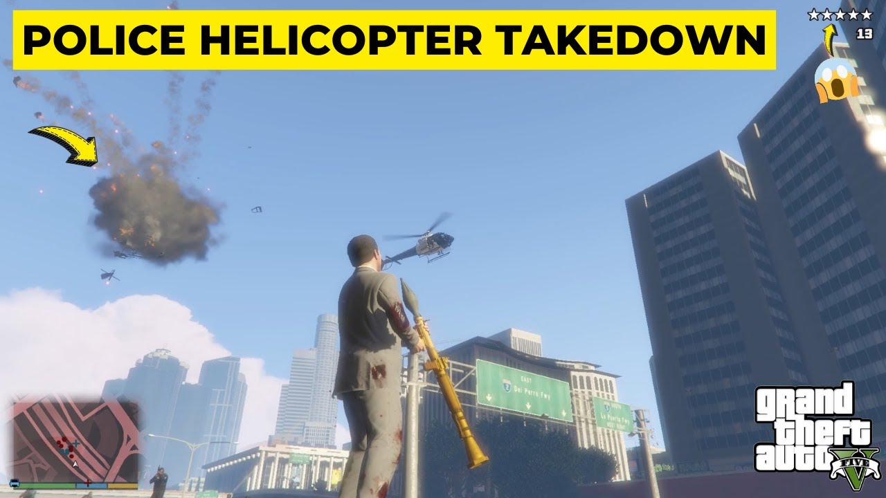 RPG VS HELICOPTER - 5 Star Police Helicopter Breakdown | GTA 5 GAMEPLAY ...