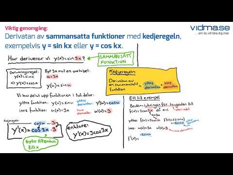 Matematik 4. Kedjeregeln: Derivatan av sammansatta funktioner, tex y ...