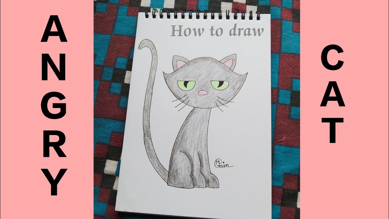 How to draw a angry cat ? #drawing #tutorial - YouTube