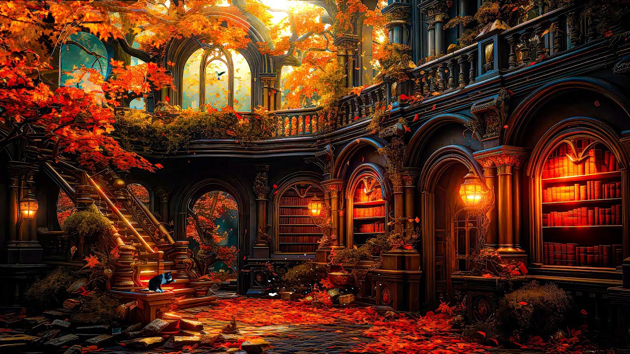 Autumn Forest Library 🍂 Celtic Fantasy Music | Relaxing Music ...