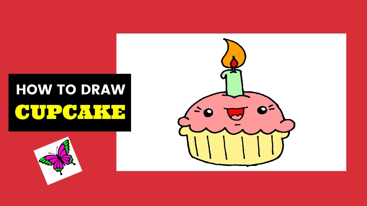 How to Draw a Cupcake / Drawing Cupcakes Easy Step by Step - YouTube