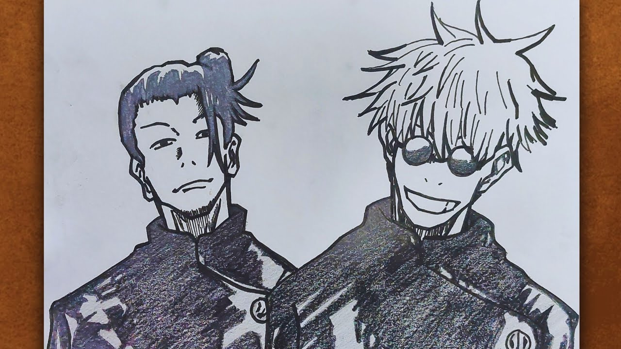 How to draw Gojo & Geto | Jujutsu Kaisen | Anime drawing step by step ...