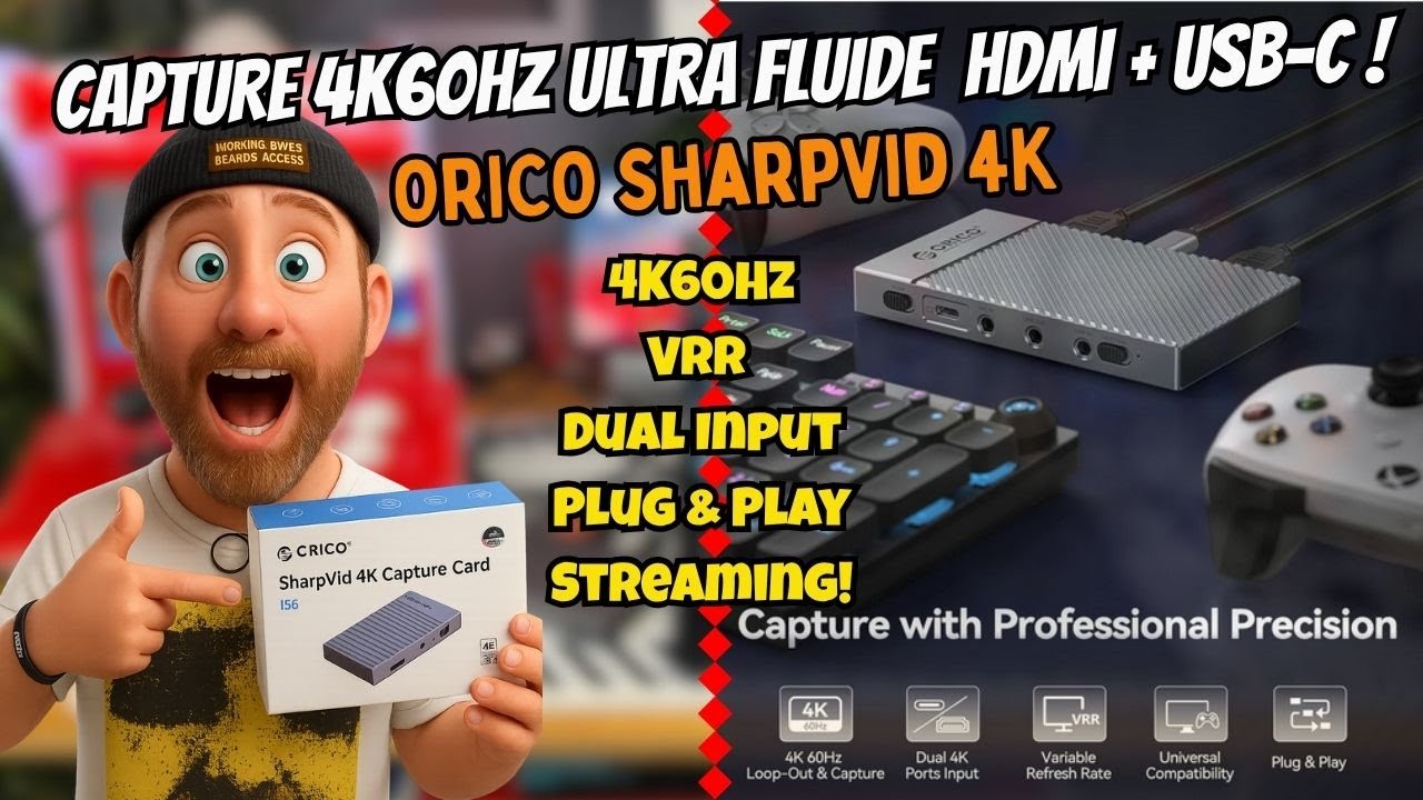 ORICO SharpVid 4K60Hz : La carte de capture HDMI + USB C parfaite pour streamer sans latence ...
