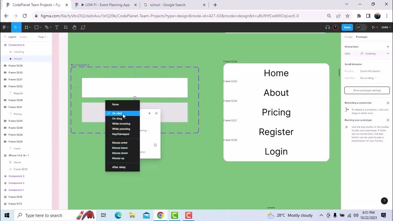 Creating Dropdown Prototype - YouTube
