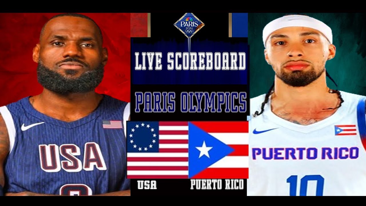 USA VS PUERTO RICO | PARIS BASKEBALL MENS OLYMPICS 2024 | LIVE ...