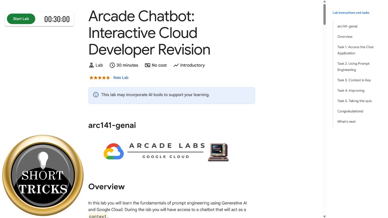 Arcade Chatbot: Interactive Cloud Developer Revision | #arc141-genai ...