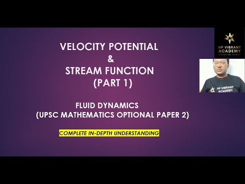 Lecture 8 Velocity Potential and Stream Function Part 1/UPSC Mathematics Optional Paper 2 - YouTube