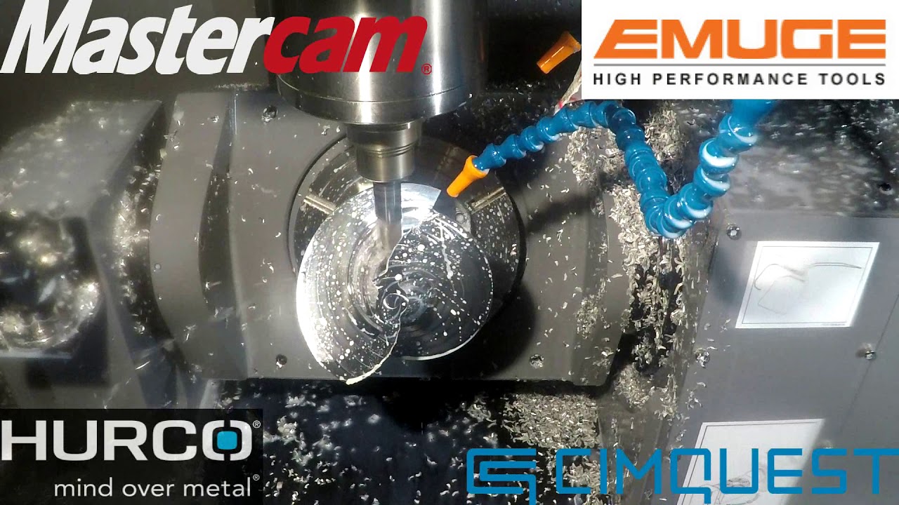 Mastercam with Hurco & Emuge - 2 Blade Impeller - YouTube
