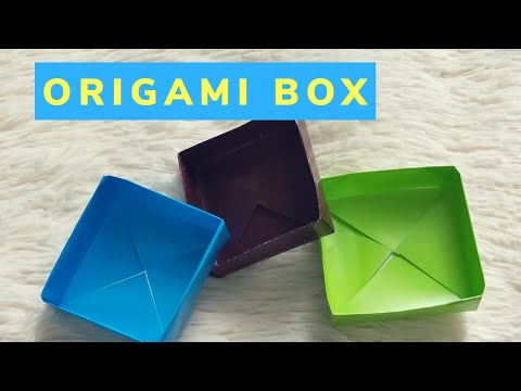 Origami Box DIY - cara mudah membuat wadah dari kertas lipat - YouTube