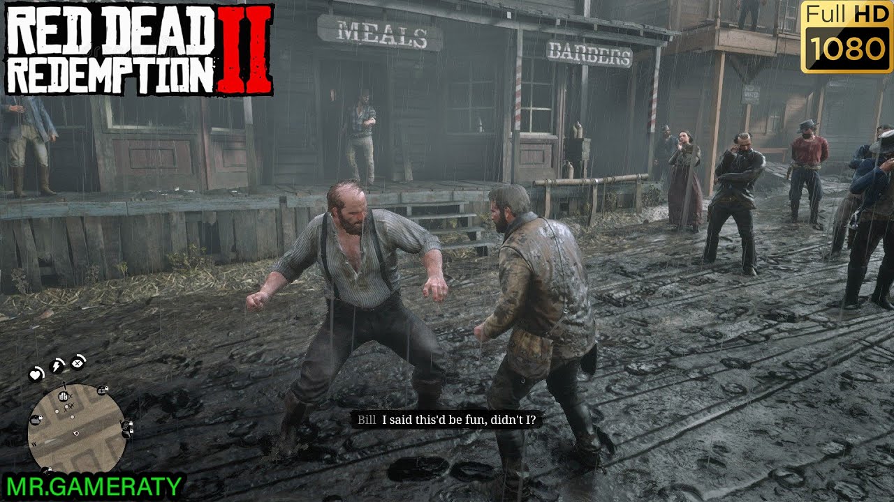 RDR2 badass fight with the toughest guy in the bar FULL HD - YouTube