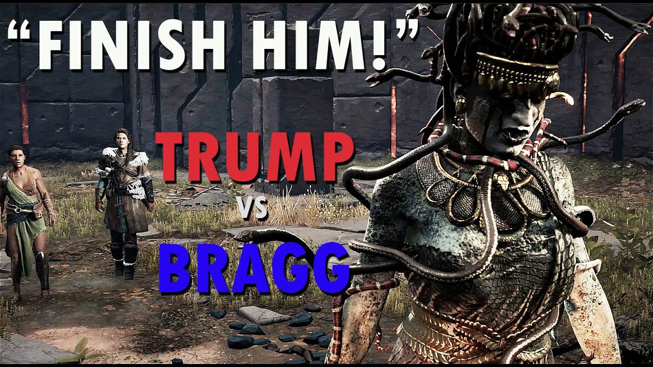 Trump vs Bragg in Trump Indictment AKA Assassins Creed Odyssey Medusa ...