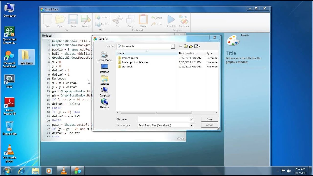 Making Paddle Game Using Small Basic - YouTube