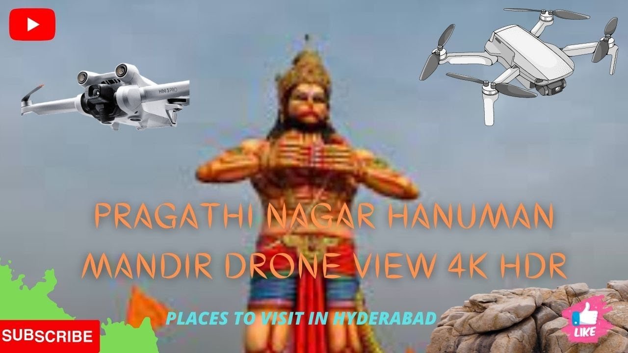 Pragathi Nagar Hanuman Mandir Drone View 4K HDR - YouTube