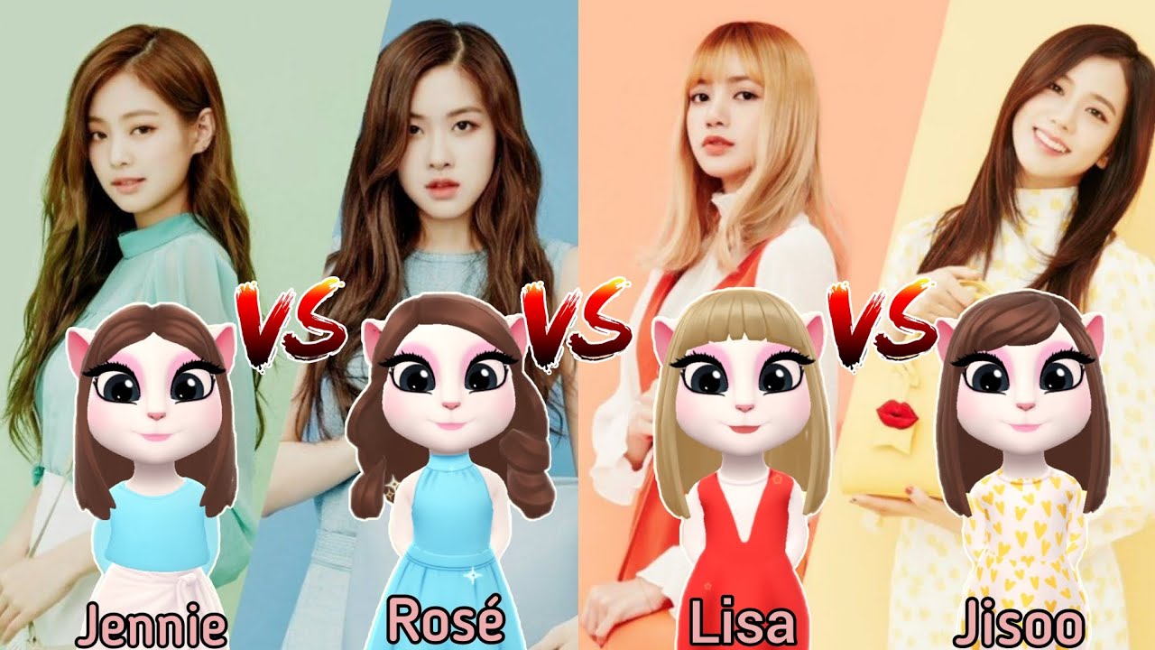 Jisoo Jennie Rosé And Lisa 🌈 From BLACKPINK Vs MY TALKING ANGELA 2 🤩 ...