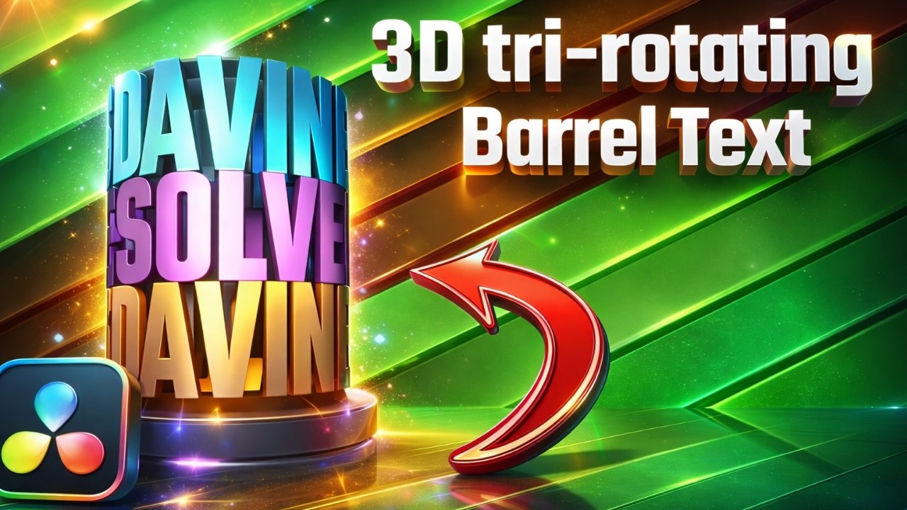 3D Barrel Text Effect | DaVinci Resolve 20 - YouTube