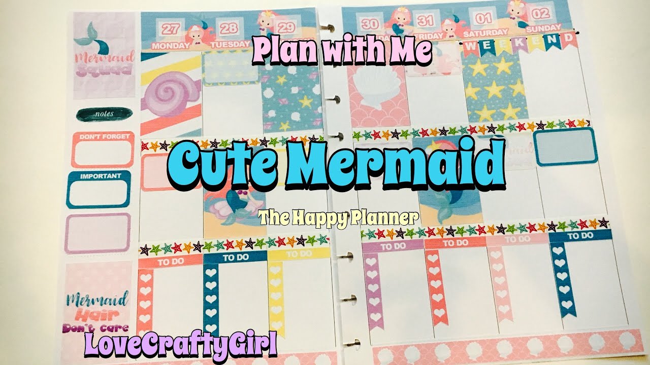 Plan with Me: Cute Mermaid in The Happy Planner - YouTube