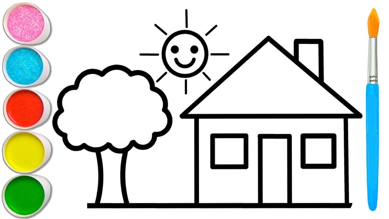 HOW TO DRAW A HOUSE | Painting for kids - YouTube